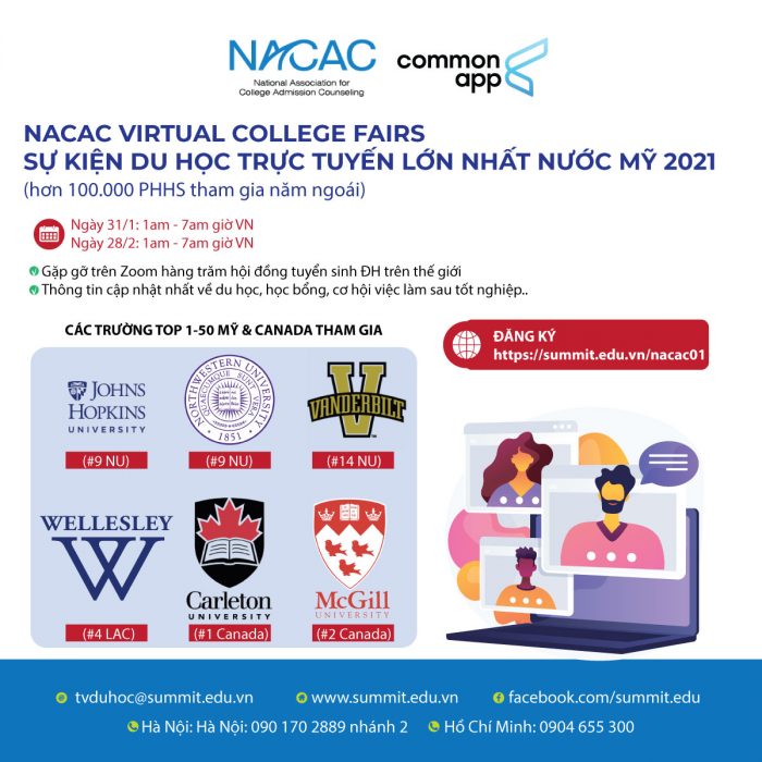 NACAC VIRTUAL COLLEGE FAIRS - SK DU HỌC LỚN NHẤT MỸ 2021 - Summit Education
