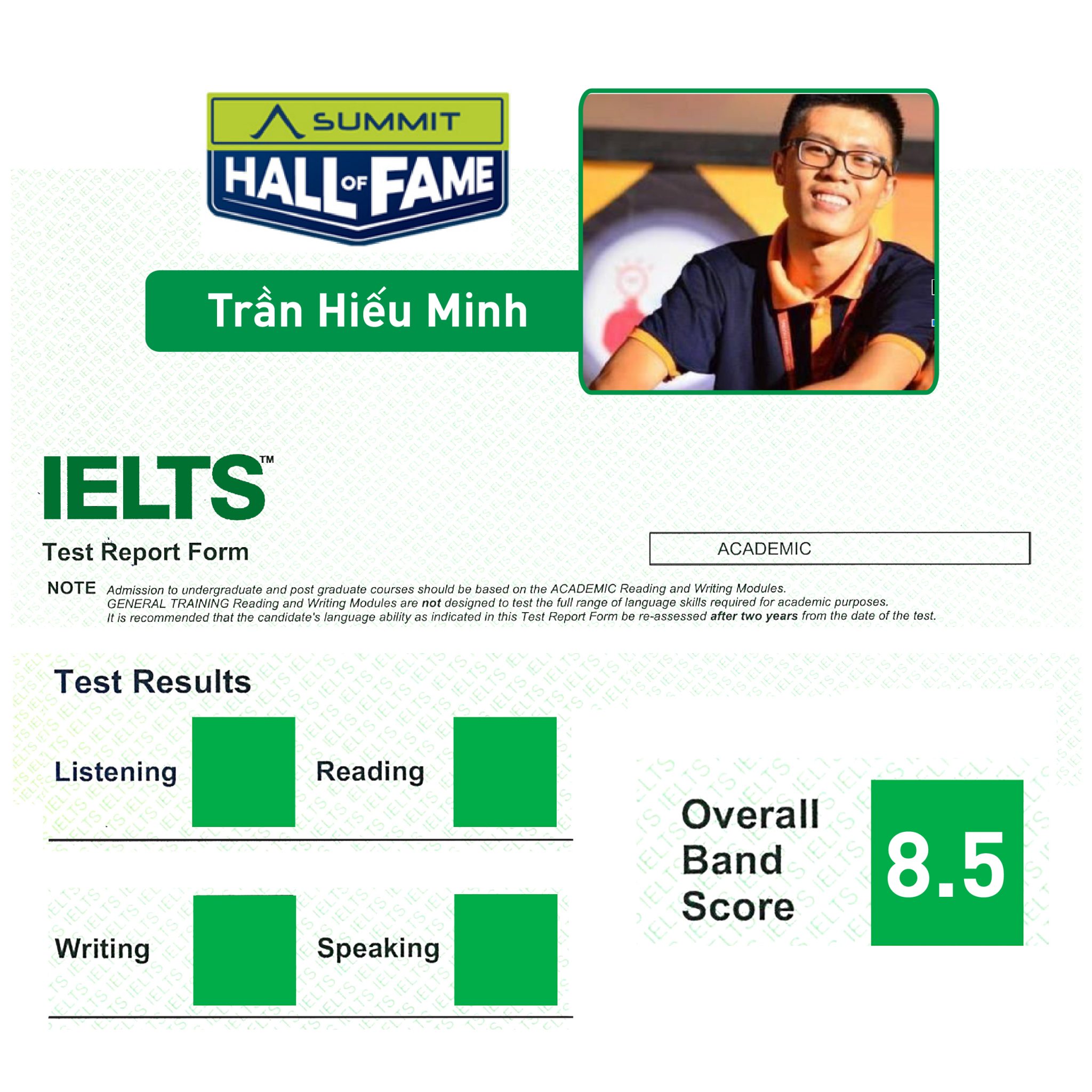 Trần Hiếu Minh – 8.5 IELTS - Summit Education