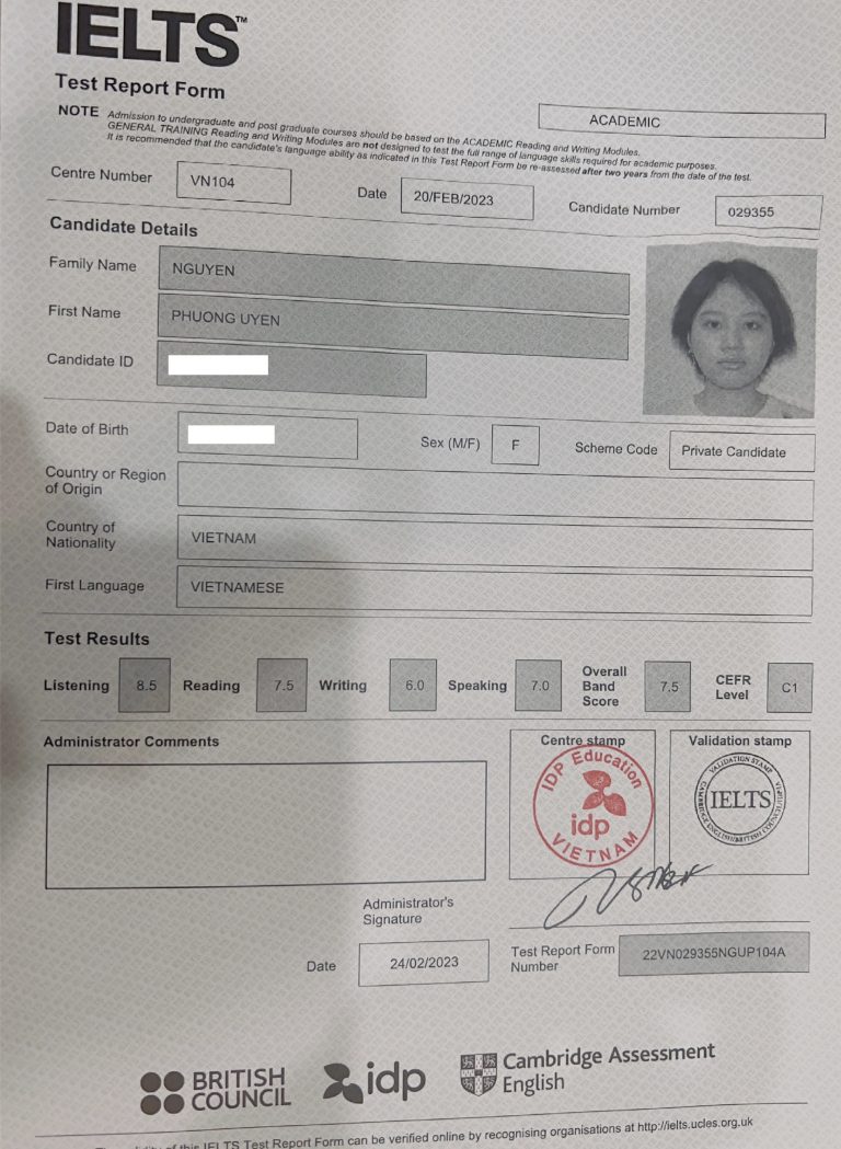 Nguyễn Phương Uyên - 7.5 IELTS - Summit Education