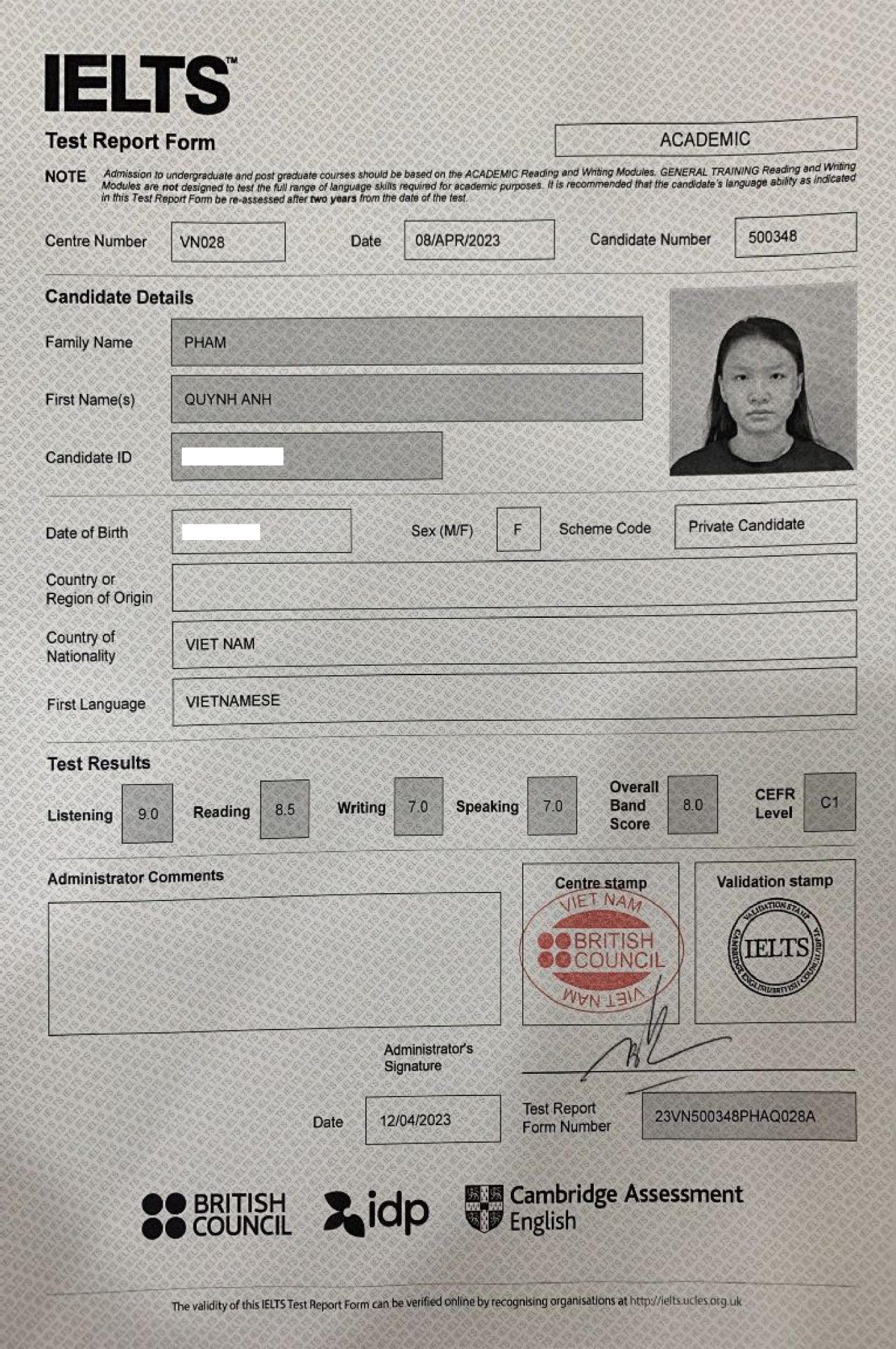 Phạm Quỳnh Anh - 8.0 IELTS - Summit Education