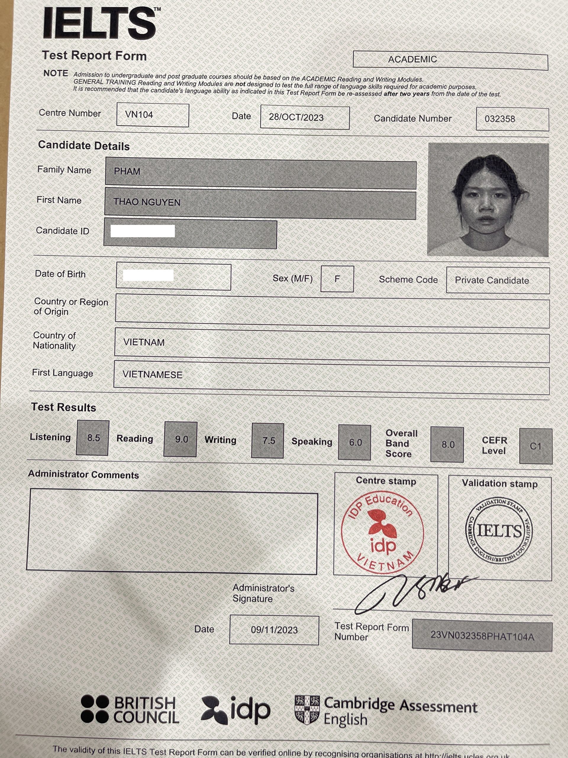 Phạm Thảo Nguyên - 8.0 IELTS - Summit Education