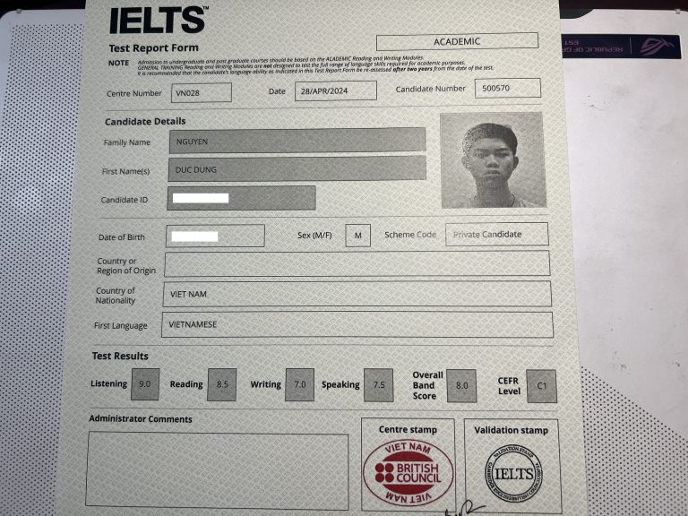 Nguyễn Đức Dũng 8.0 IELTS - Summit Education